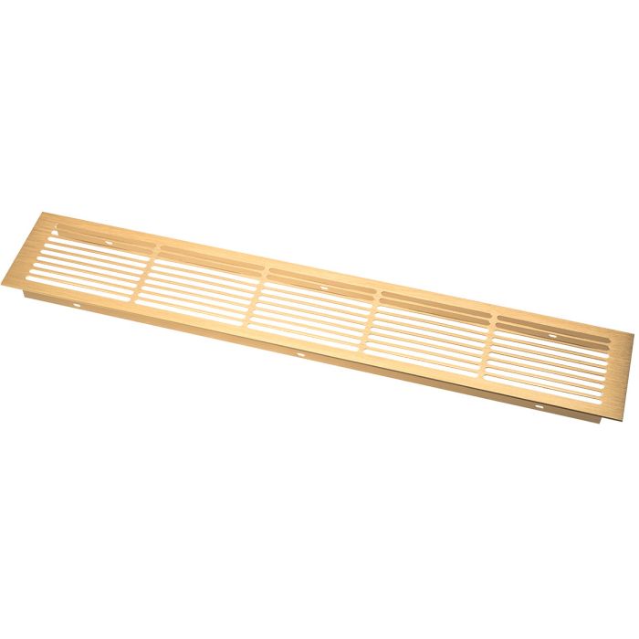 Ventilation Grate 500 x 86 mm Brushed Brass - QualityFittings