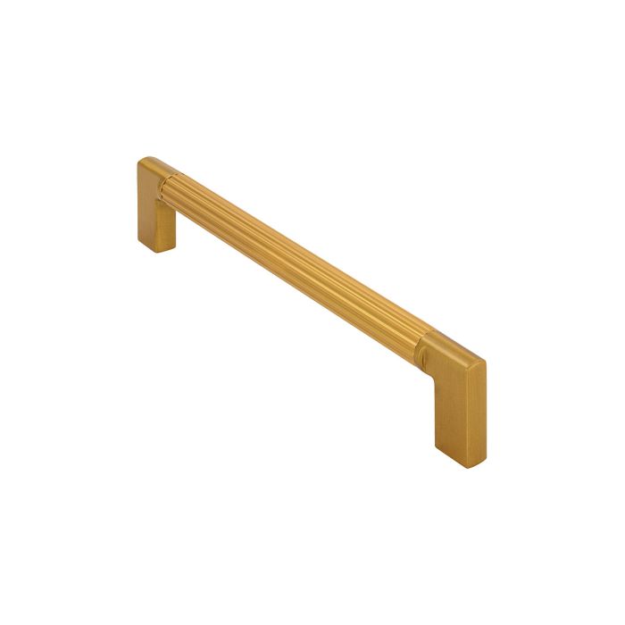 Bar Handle 'Art' Brushed Brass Ribbed - QualityFittings