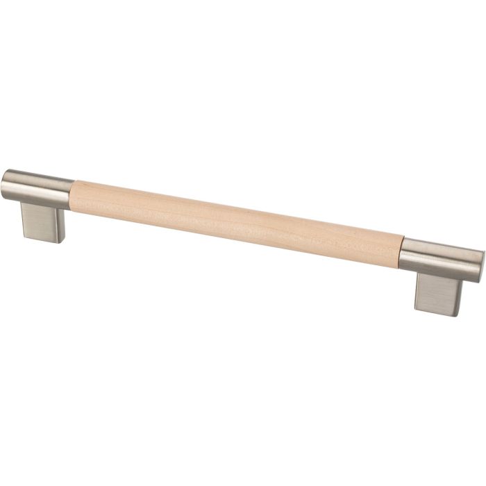 Bar Handle 'Round' Stainless Steel Effect / Maple Natural - QualityFittings