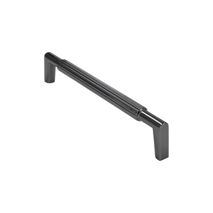 Bar Handle 'Hint' Black Chrome Ribbed - QualityFittings