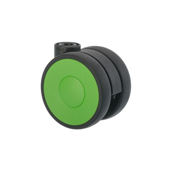 Furniture Caster 'Ring' Ø 65 Black / Green without Brake - QualityFittings