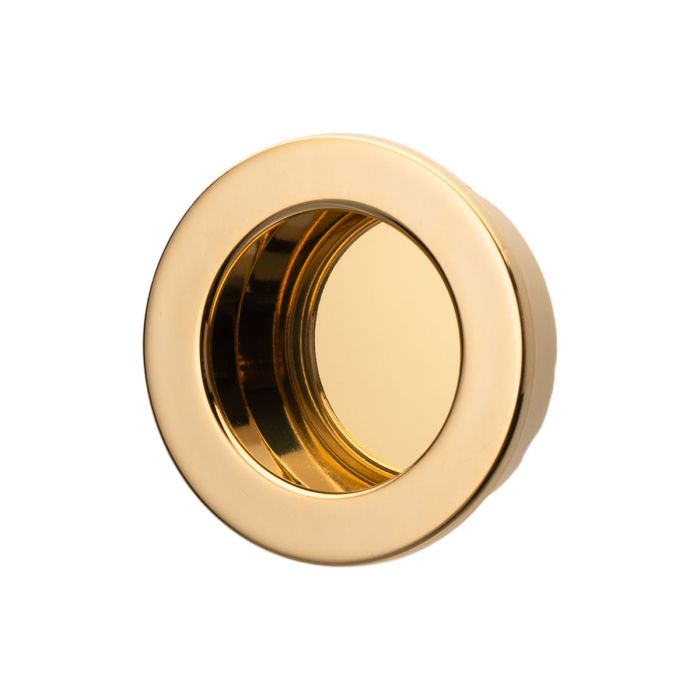Inset Handle 'Inlay Round' Bright Brass - QualityFittings