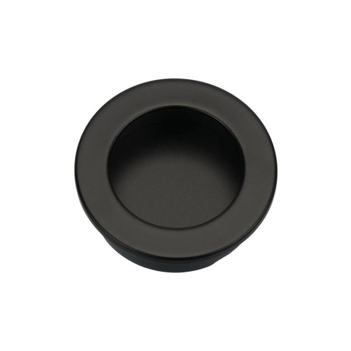 Inset Handle 'Inlay Round' Black - QualityFittings